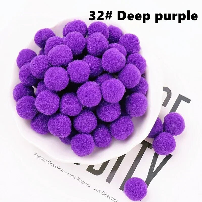 Фиолетовые помпоны 8 мм, 300 шт, 32 deep purple