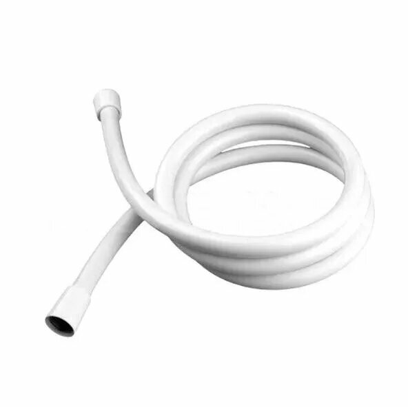 Шланг для душа Potato усиленный PVC 1.5 м, белый универсальный, с защитой от перекручивания и вращением на 360