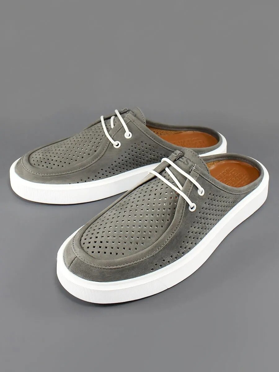 Лоферы сабо кожаные на высокой подошве