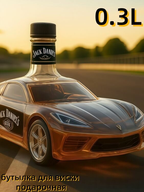Бутылка для виски в форме спортивного автомобиля, 0,3 л, стеклянный материал, украшение для дома