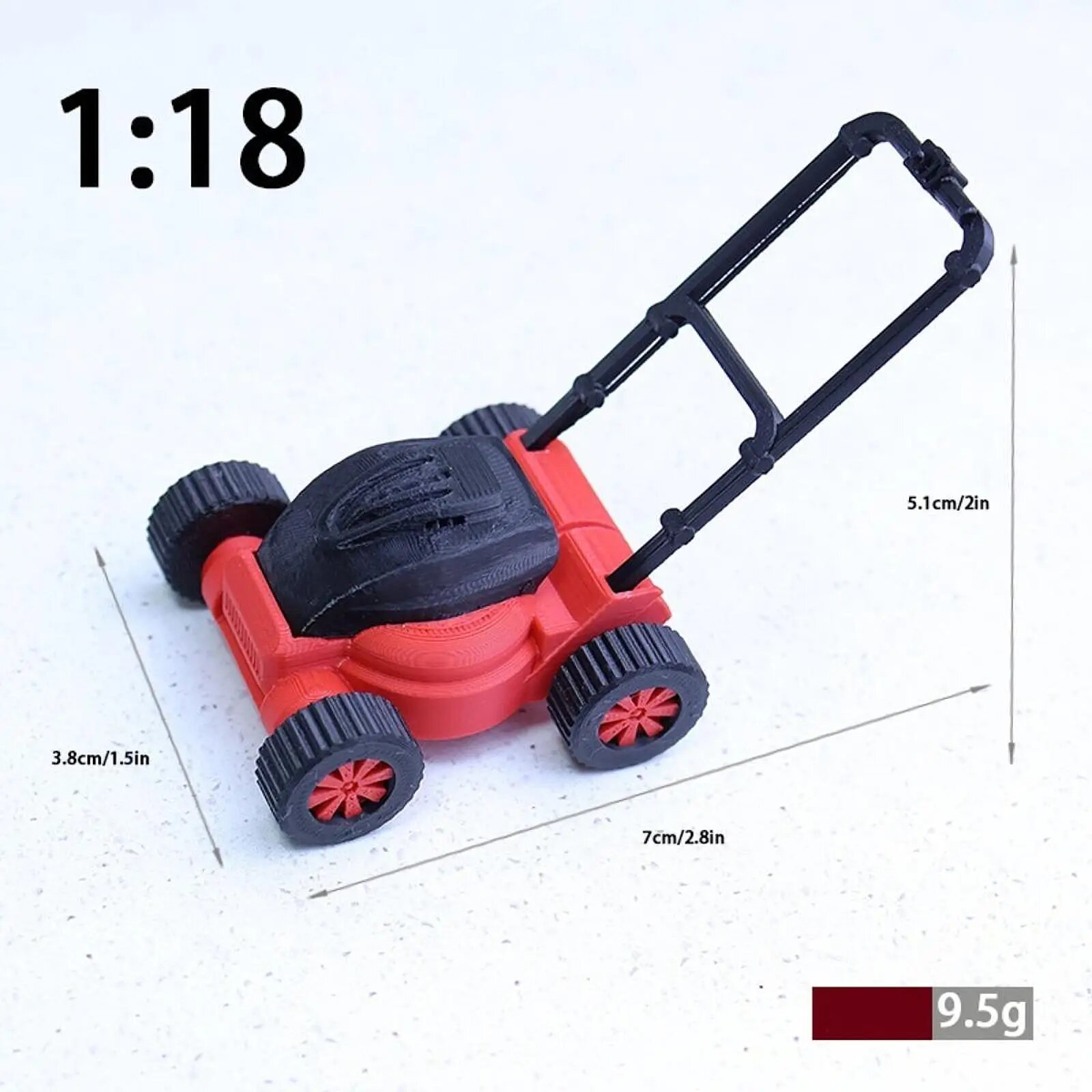 Миниатюрная газонокосилка 1:18, Красный цвет