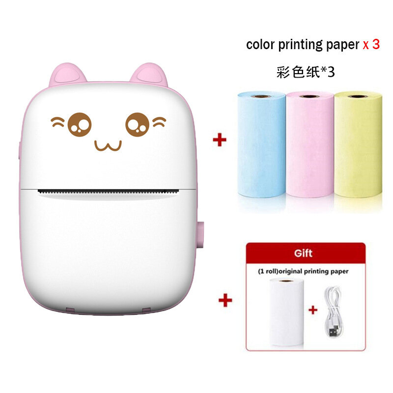 Горячая продажа портативного мини-принтера с беспроводным подключением к мобильному телефону, маленький принтер для домашнего использования, принтер для наклеек и фотографий