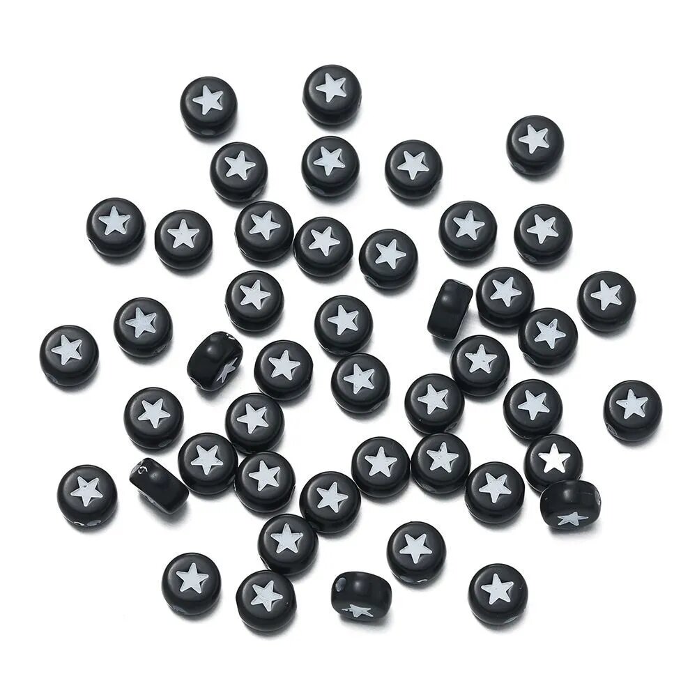 Бусины фигурки для рукоделия и браслетов, Диаметр 7 мм,100 шт.