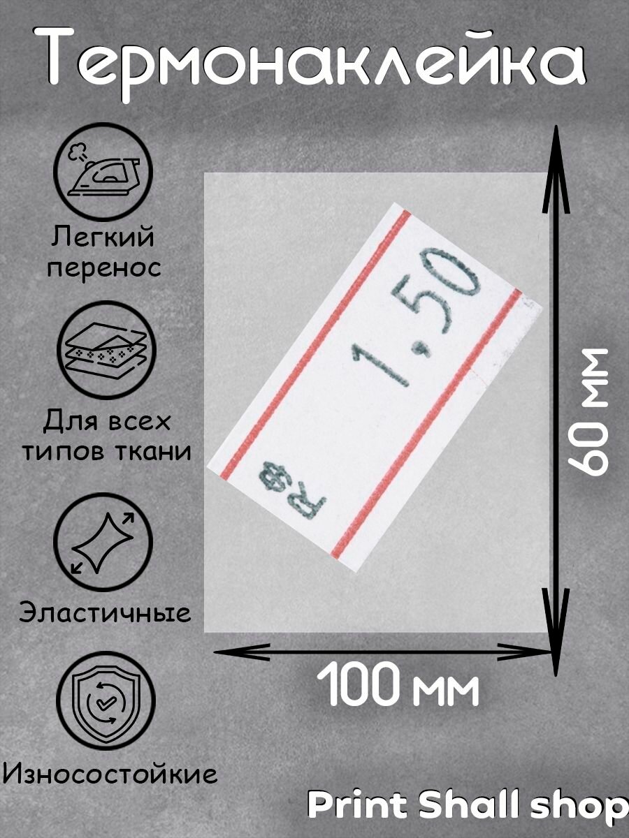 Термонаклейка на одежду Tag y2k PRINT Бирка cash мини