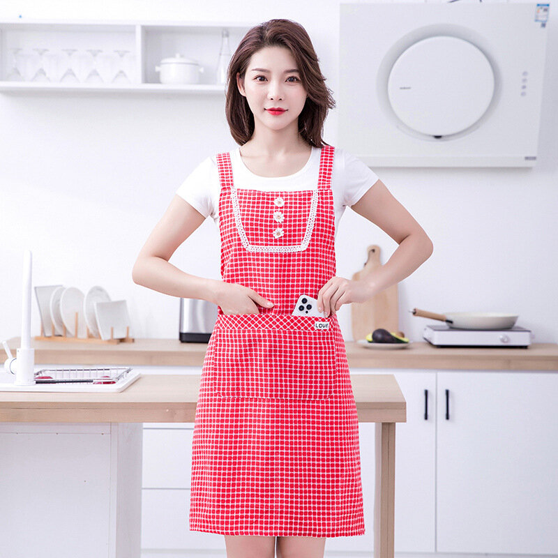 Фартук Yunyi Town, полиэстер, хлопок, с ромашками, корейский стиль