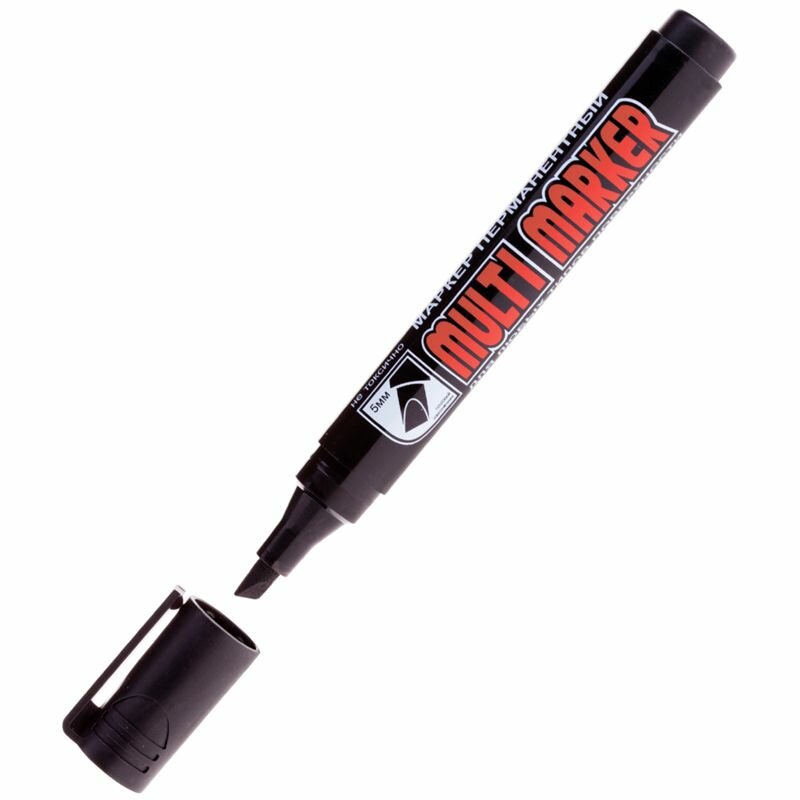 24 шт. Маркер перманентный Crown "Multi Marker Chisel" черный, скошенный, 5мм