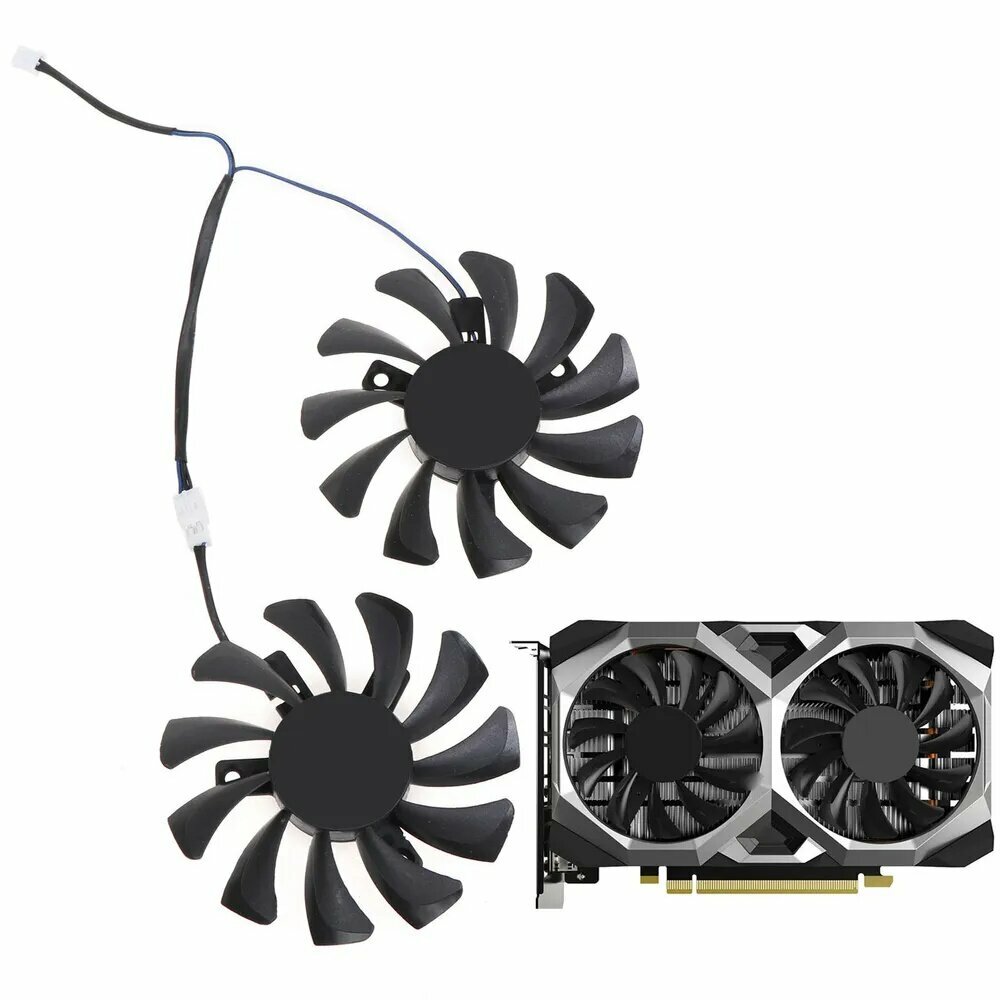 2pcs 75 мм HA8010H12F-Z 2pin для GeForce GTX 1650 Super Grassicscar Fan