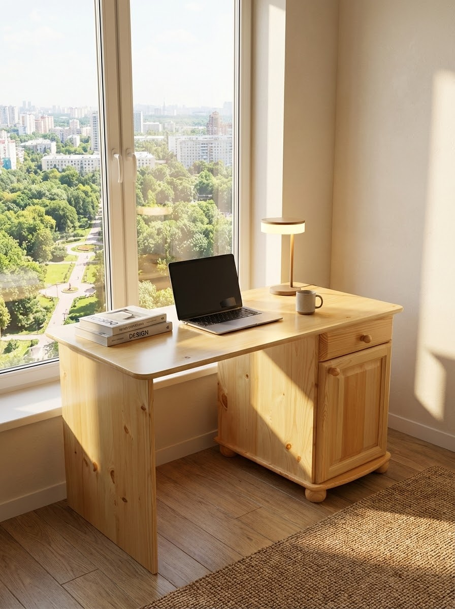 Стол письменный "Вокко" 110x55x73 см, массив сосны, лак "Дом мебели из сосны" 211