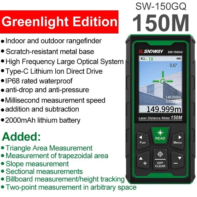 Hisitek SNDWAY лазерный дальномер 200/150/120 м SW150-GQgreenlight