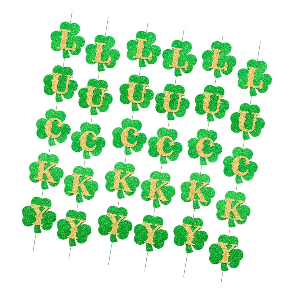 Зеленые гирлянды с клевером, 6 шт.