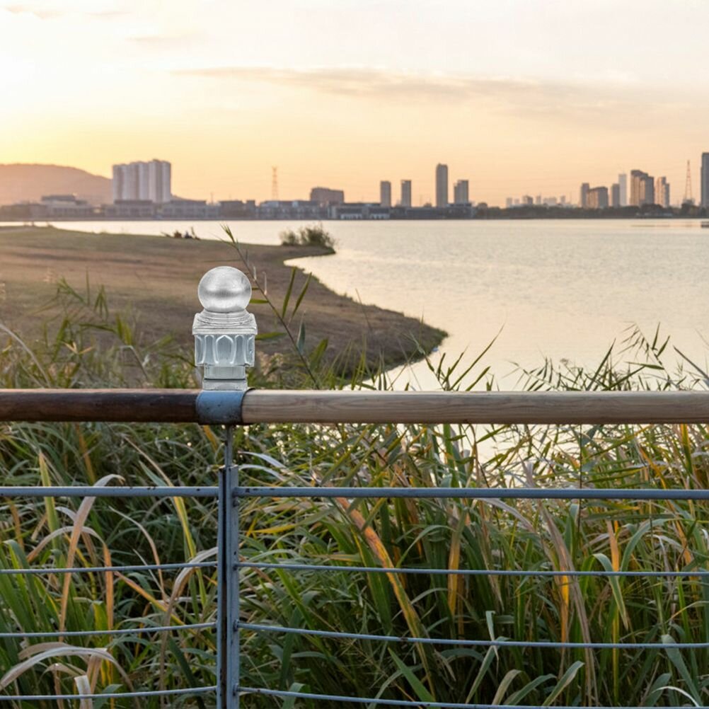 Серебристые колпачки из железа на квадратные столбы ограждения, набор из 4 шт для защиты