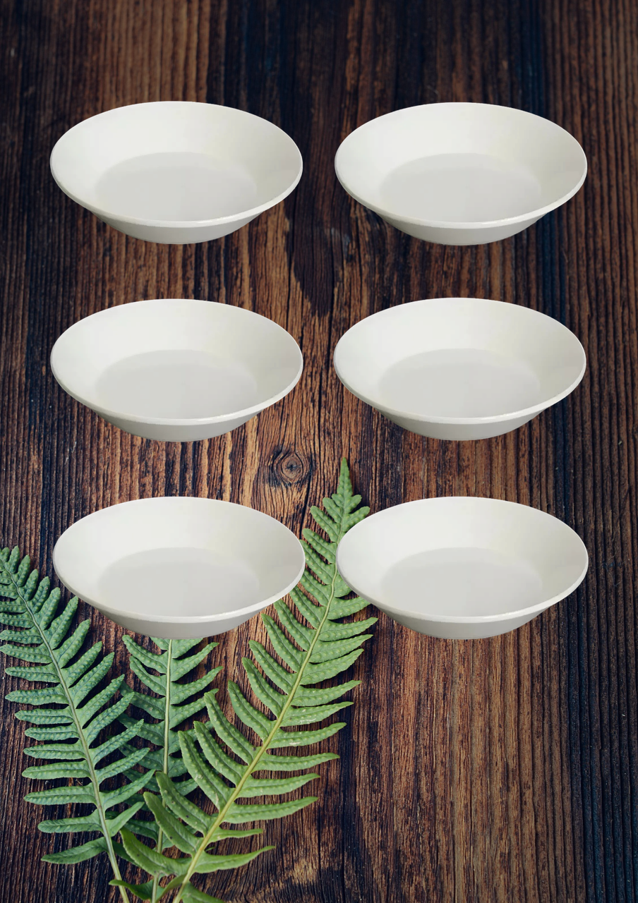 Блюдце глубокое 14 см 6 штук Белое Дулевский фарфоровый завод