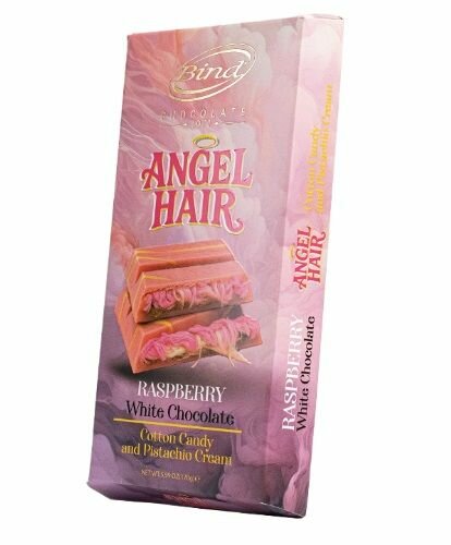 Шоколад BIND ANGEL HAIR белый с малиной, пишмание и фисташковым кремом 80г
