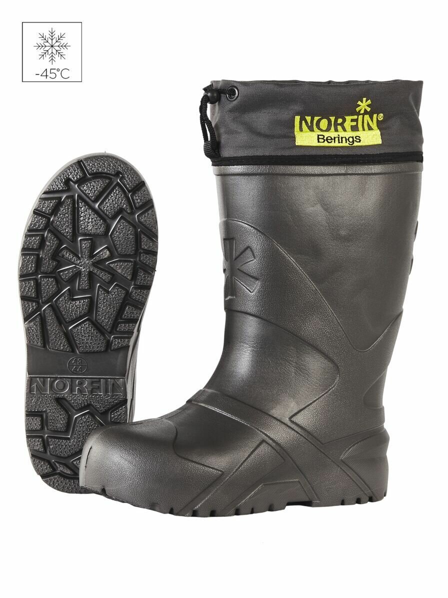 Сапоги для рыбалки и охоты Norfin BERINGS -45 с манжетой антрацит EVA / Норфин Берингс с манжетой антрацит -45 Эва