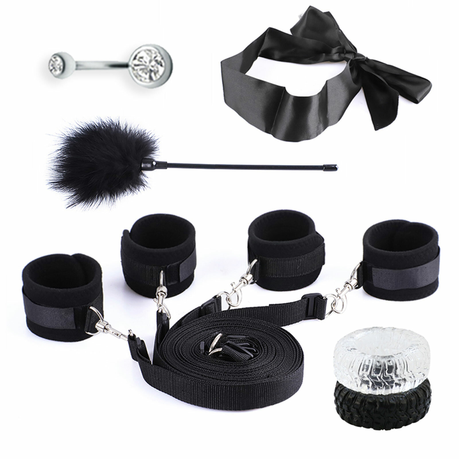 Комплект Экстремальных Удерживающих Средств Sexy Salve Под Кроватью, Бондаж, Манжета На Лодыжке и Запястье, Удерживающий Набор с Завязанными Глазами, Кляп С Шариком, Кольца Для Пениса