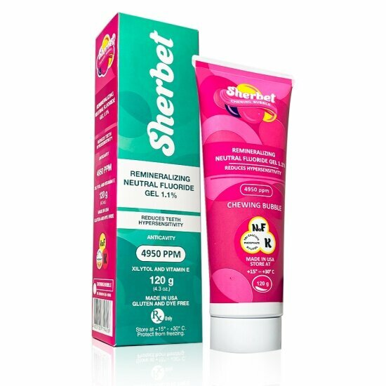 Реминерализующий гель Sherbet Gel 1,1%, жевательная резинка, 120 г