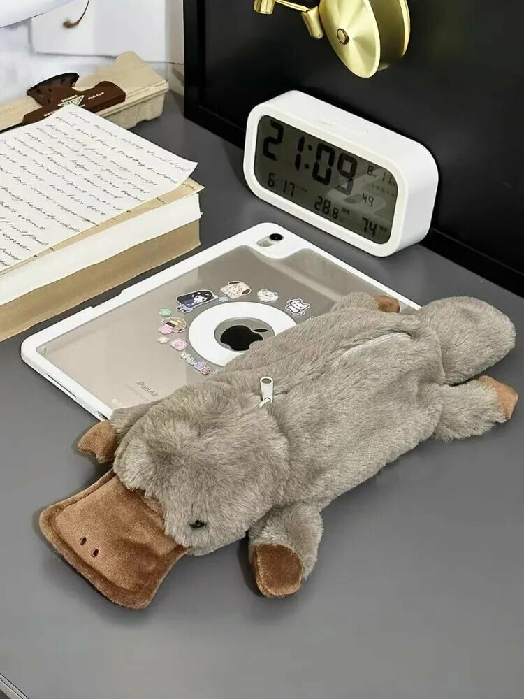 Мягкий игрушка-пенал "Акула и утконос" для школьников - Супер мягкий - Милый дизайн