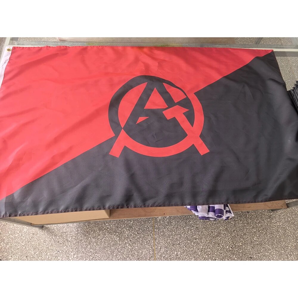 Флаг анархии с коммунизмом HMNAL 90x150 см