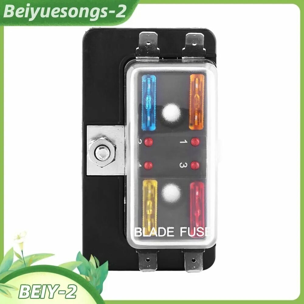 4-контактный предохранительный блок с LED-индикатором для автомобилей, лодок