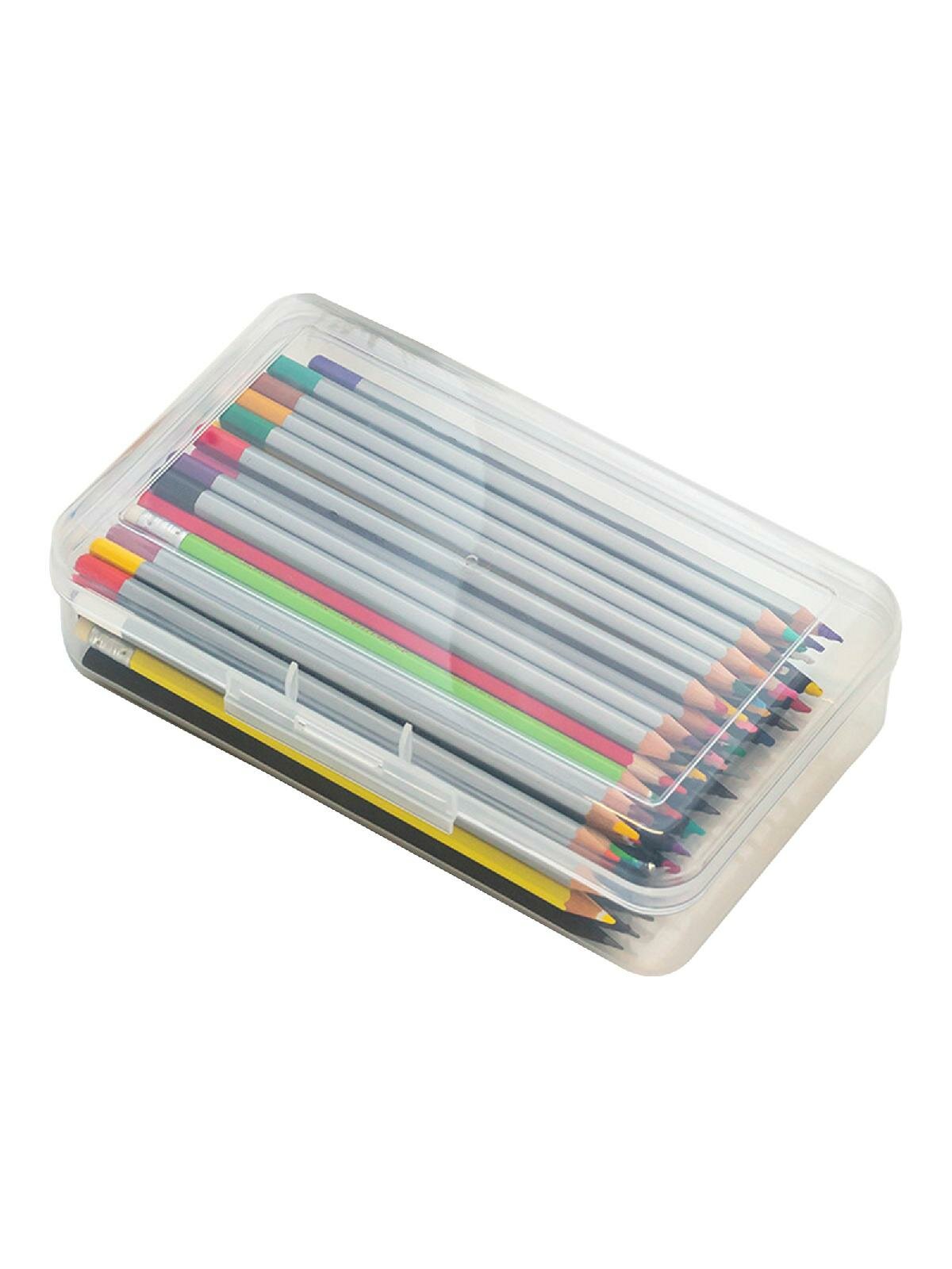 Прозрачный пластиковый пенал для рисования, коробка для хранения кистей, органайзер для цветных ручек