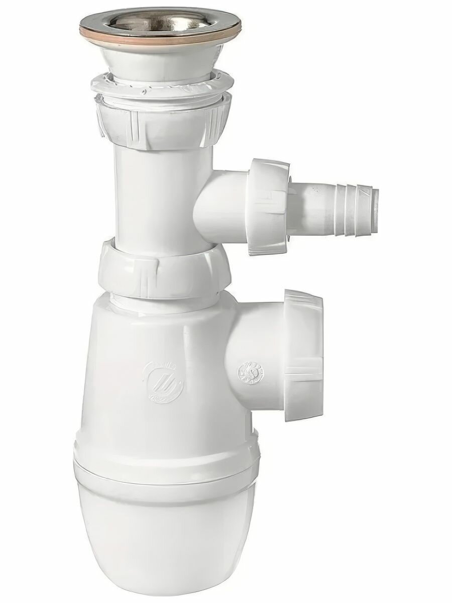 Сифон для умывальника WIRQUIN "Минор" 1.1/2х40 с выпуск. и отводом для стир. машины SM 2210 30718053