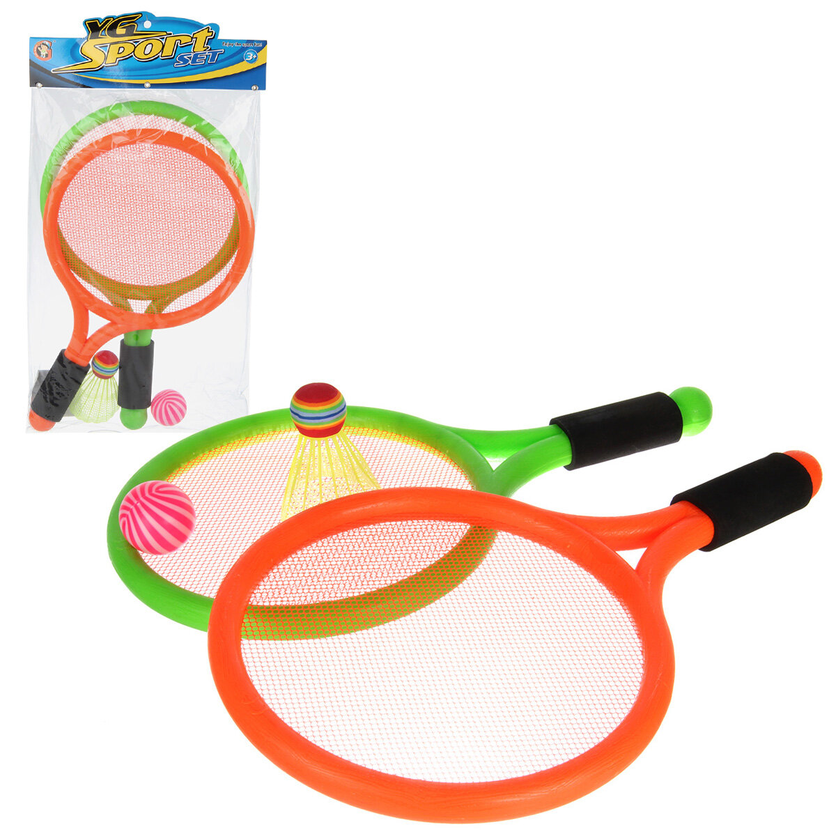 Набор ракеток для бадминтона "Veld Co", с мячиком и воланчиком, 2 ракетки