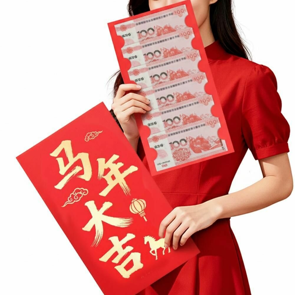 Новый год, большой декоративный красный конверт