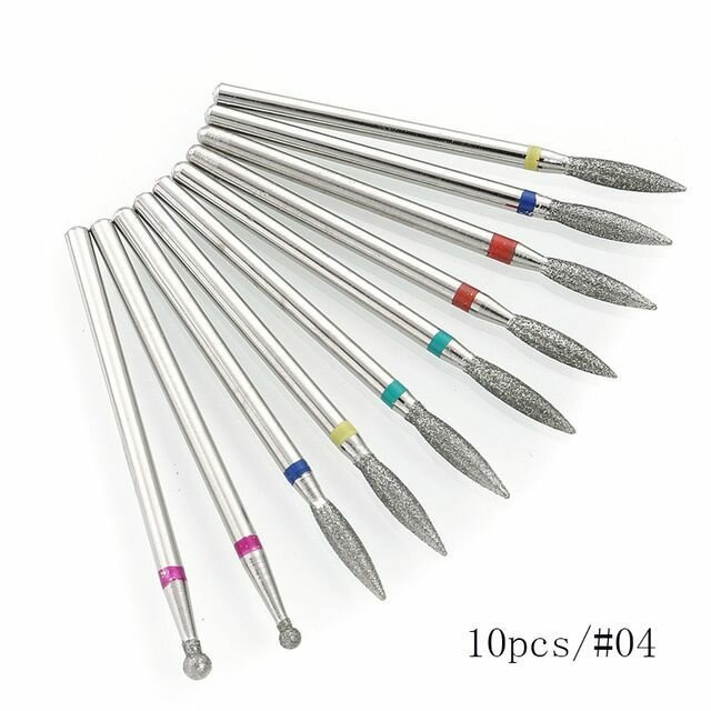 10 шт./компл. алмазное сверло для ногтей, электрические фрезы для педикюра, маникюрные пилки, инструменты для кутикулы, аксессуары для ногтей