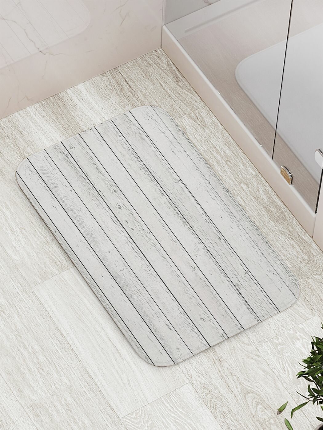 Коврик для ванной комнаты, туалета "Деревянные доски" противоскользящий, 52х77 см, JoyArty