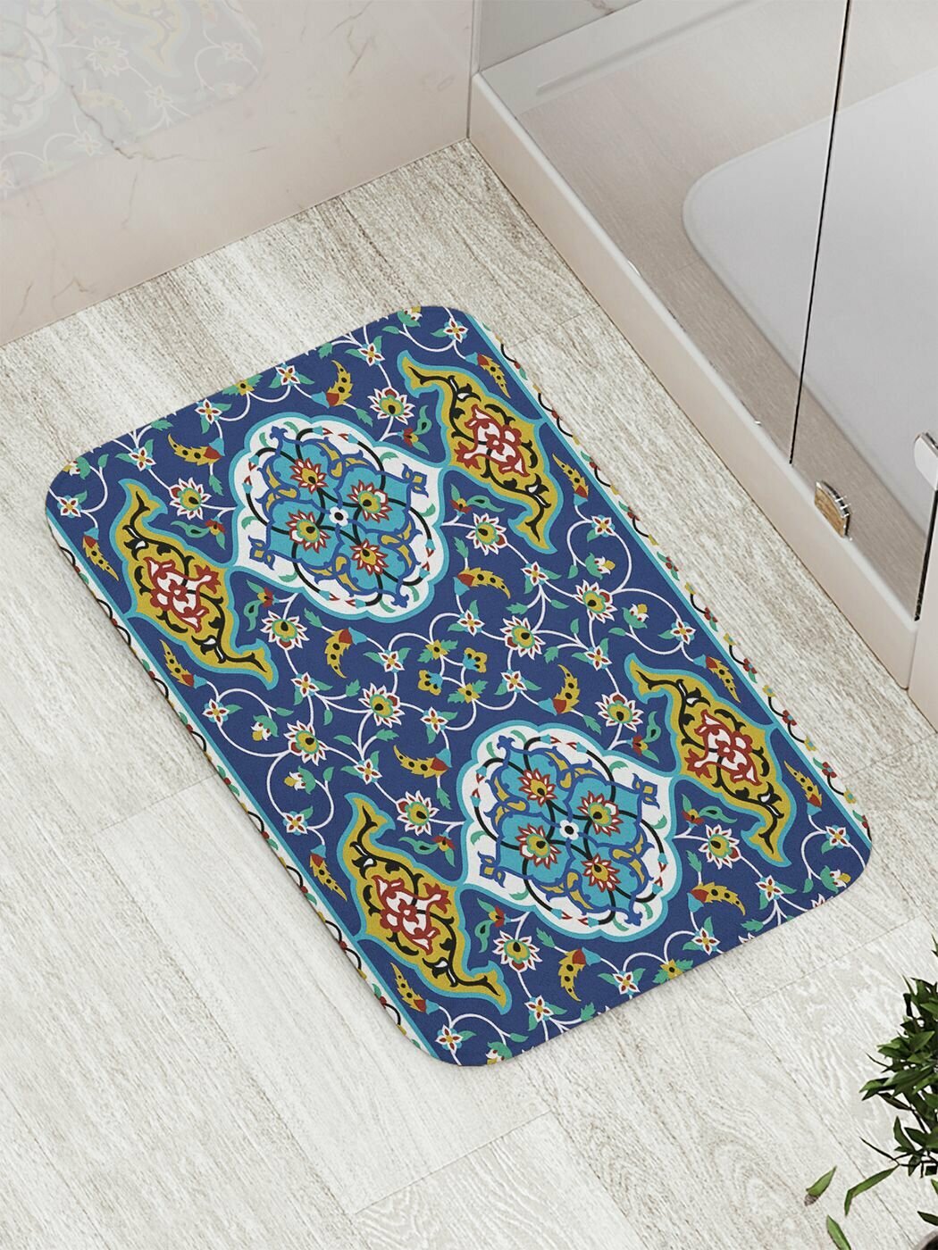 Коврик для ванной комнаты, туалета "Восточный узор" противоскользящий, 52х77 см, JoyArty