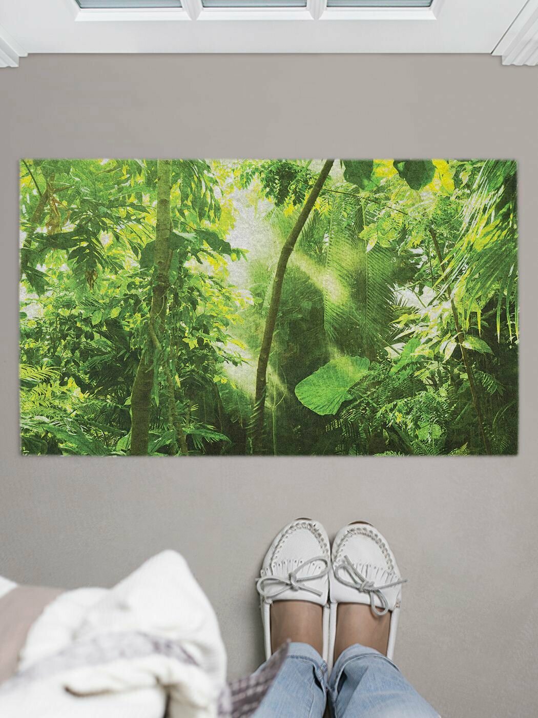 Коврик придверный в прихожую с принтом "Травянистый сон" 45 на 75 см , JoyArty