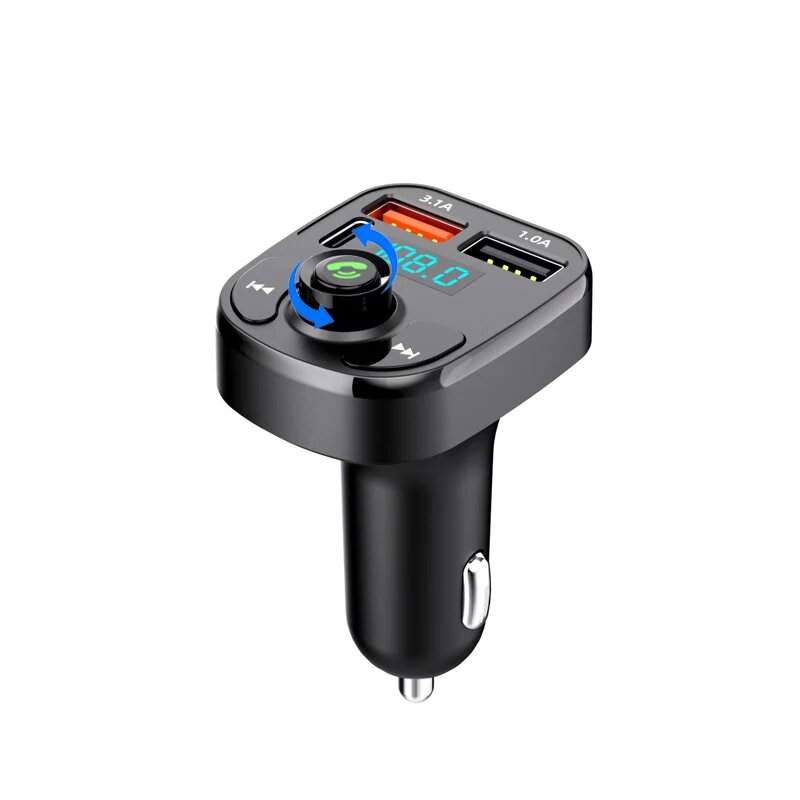 Автомобильный FM-передатчик Bluetooth 5,0 Aux Handsfree Беспроводной автомобильный Knob type B