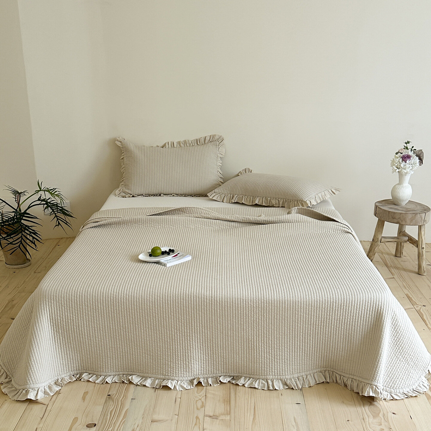 Двустороннее стеганое покрывало из чистого хлопка в прямую полоску в корейском стиле, 60 штук, высокотемпературное