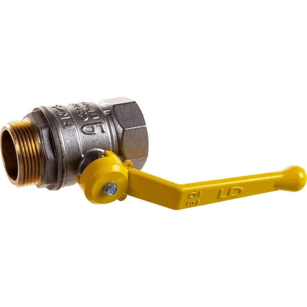 Шаровой кран LD латунь никель газ Pride Ду 32 Ру25 ВР/НР 007-8050