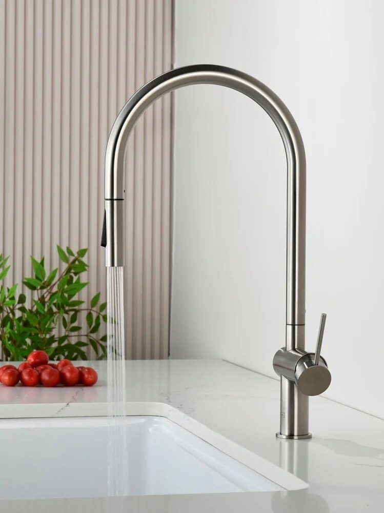 Смеситель для кухни AQUAme Cucina с выдвижным изливом AQM9901BN