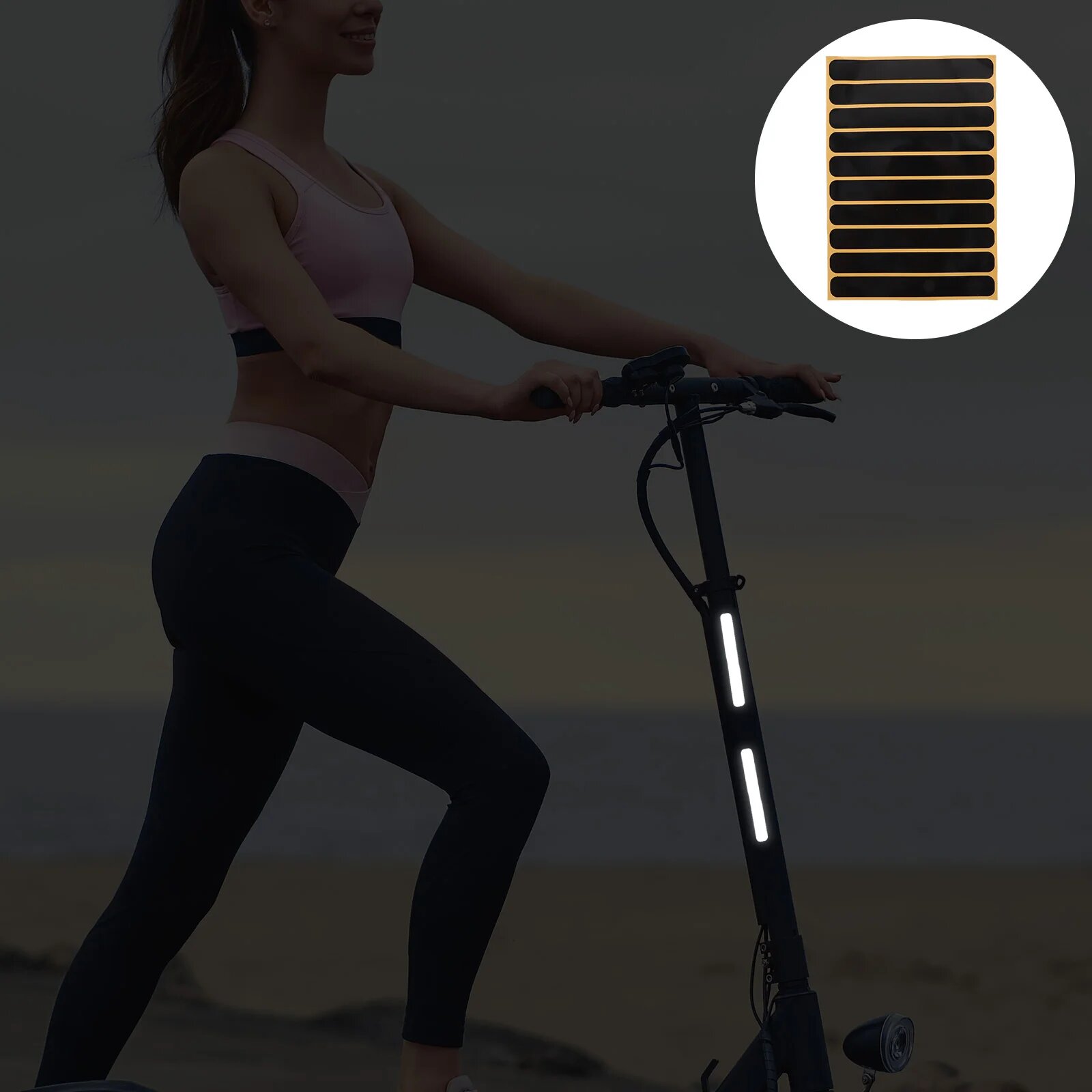 Невидимые светоотражающие наклейки, велосипедные наклейки, Черные виниловые наклейки для мотоцикла, снегохода, огненной веревки, пряжки для лыж