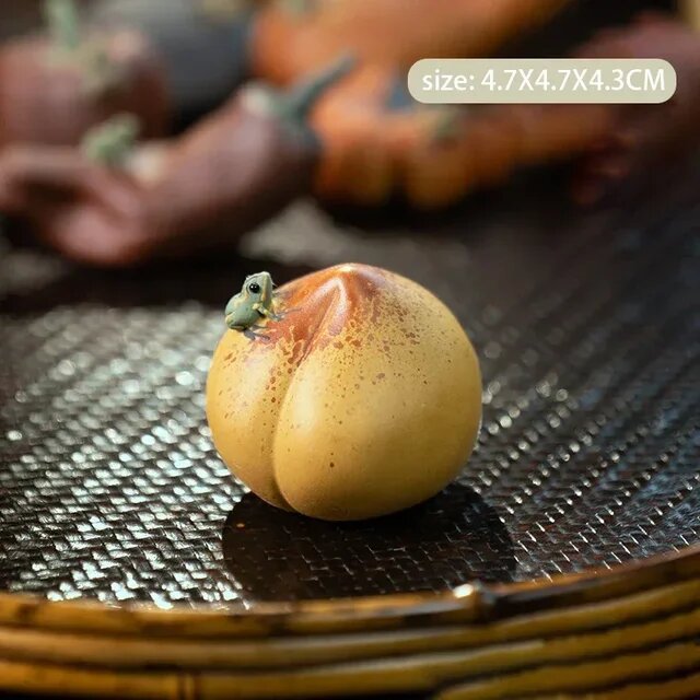 Китайские фигурки чайных питомцев из фиолетовой глины, реалистичные изделия ручной работы в форме фруктов, чайные сервизы, украшения для дома и сада, художественные подарки.