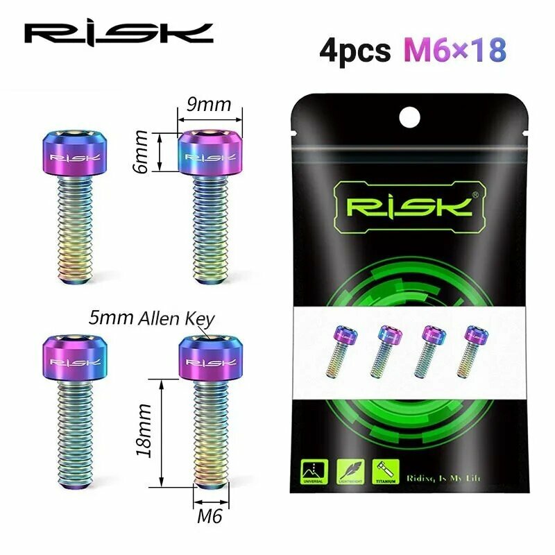 M6x18MM Тормоз дисковый Болты для крепления велосипеда 4шт Красочный