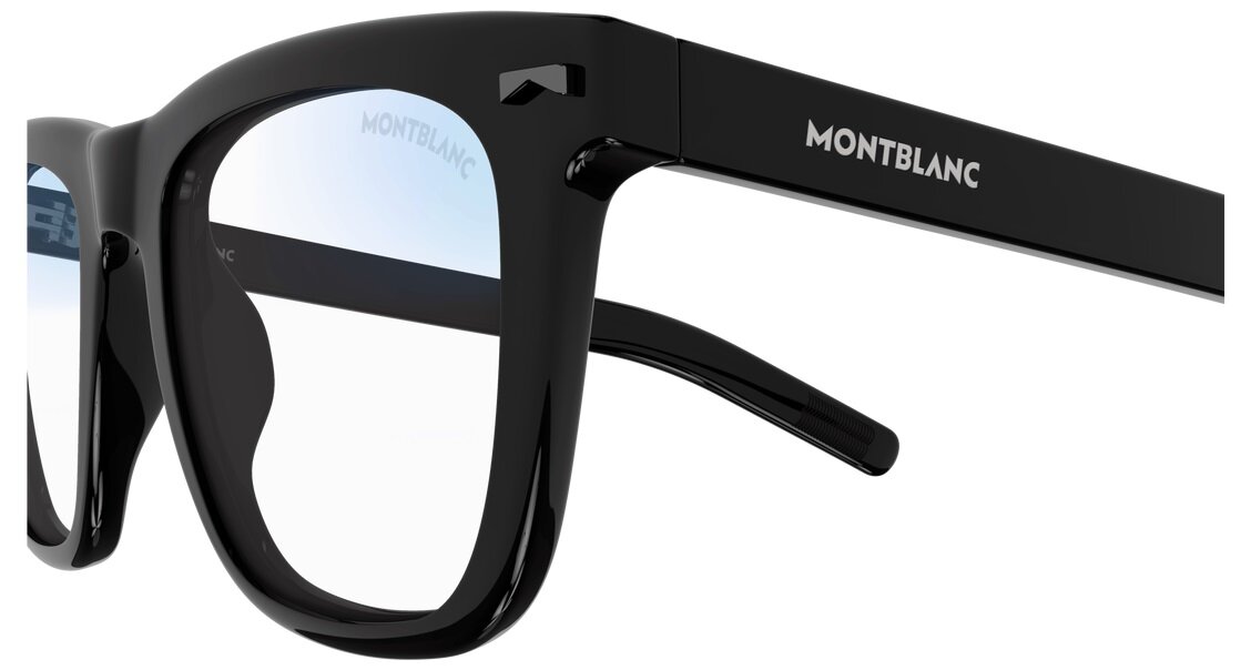 Оправа Montblanc MB0226S 005, квадратная, черная, пластик, салфетка и футляр в комплекте