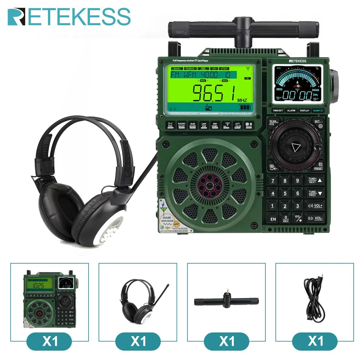 Retekess TR113 Всеволновой Радиоприемник