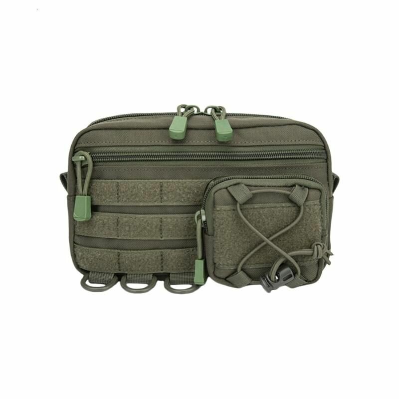 Поясная сумка с молнией и креплением MOLLE, Зеленый цвет