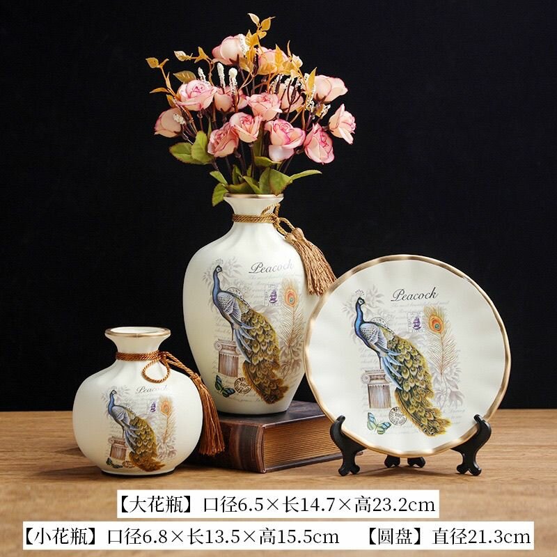 Набор из трех керамических ваз, украшение для гостиной, тумбы под телевизор, креативный декор, ваза для прихожей, свадебный подарок.