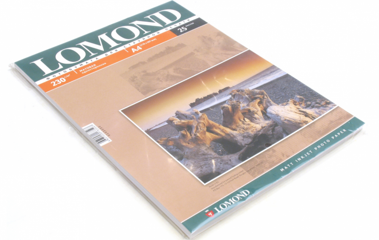 Фотобумага Lomond 0102050, 230/м2, матовая, односторонняя, A4, белая, 25 листов