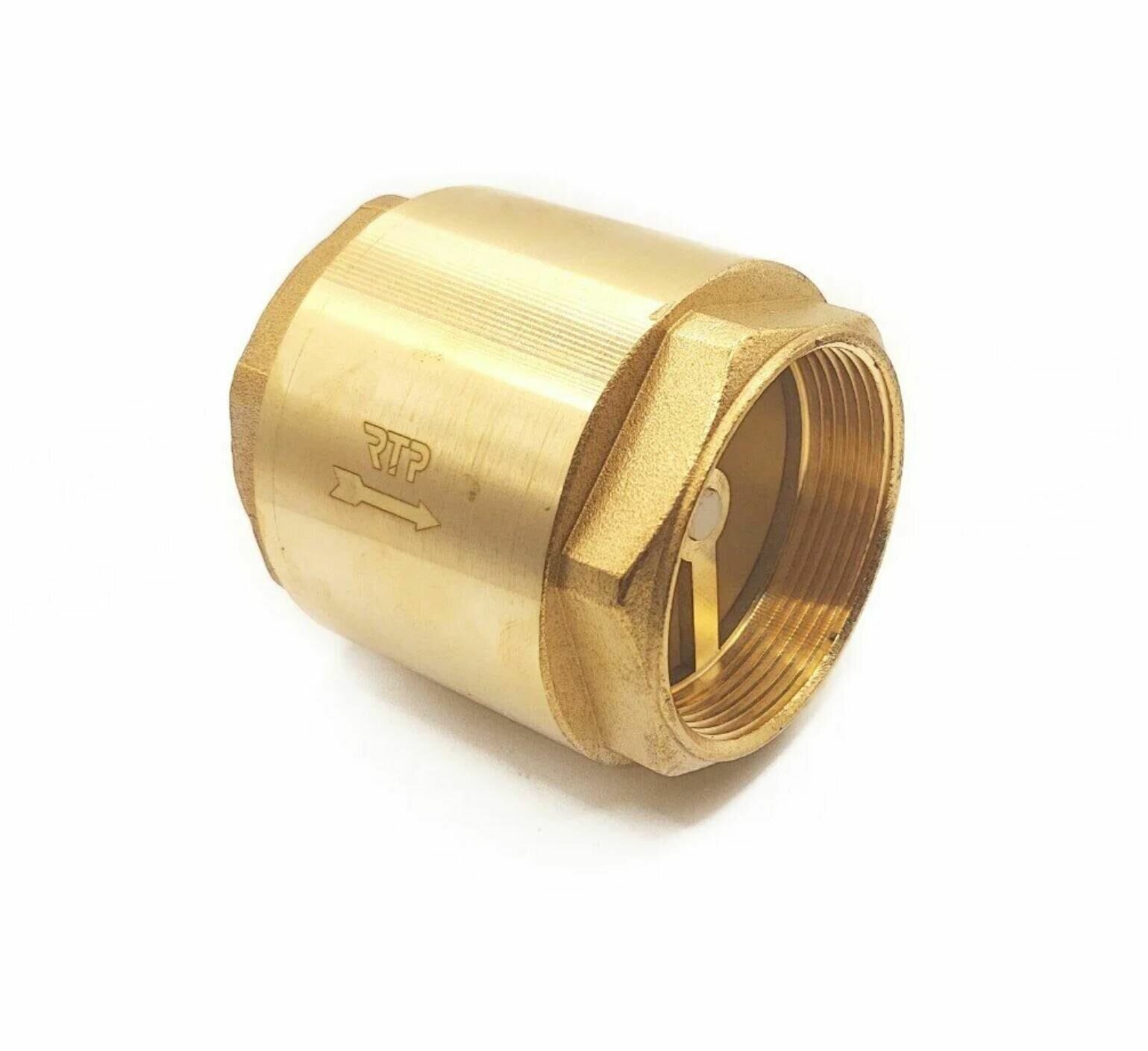 Обратный клапан, латунь, внутренняя/внутренняя резьба 1/2", PN25 желтый, RTP