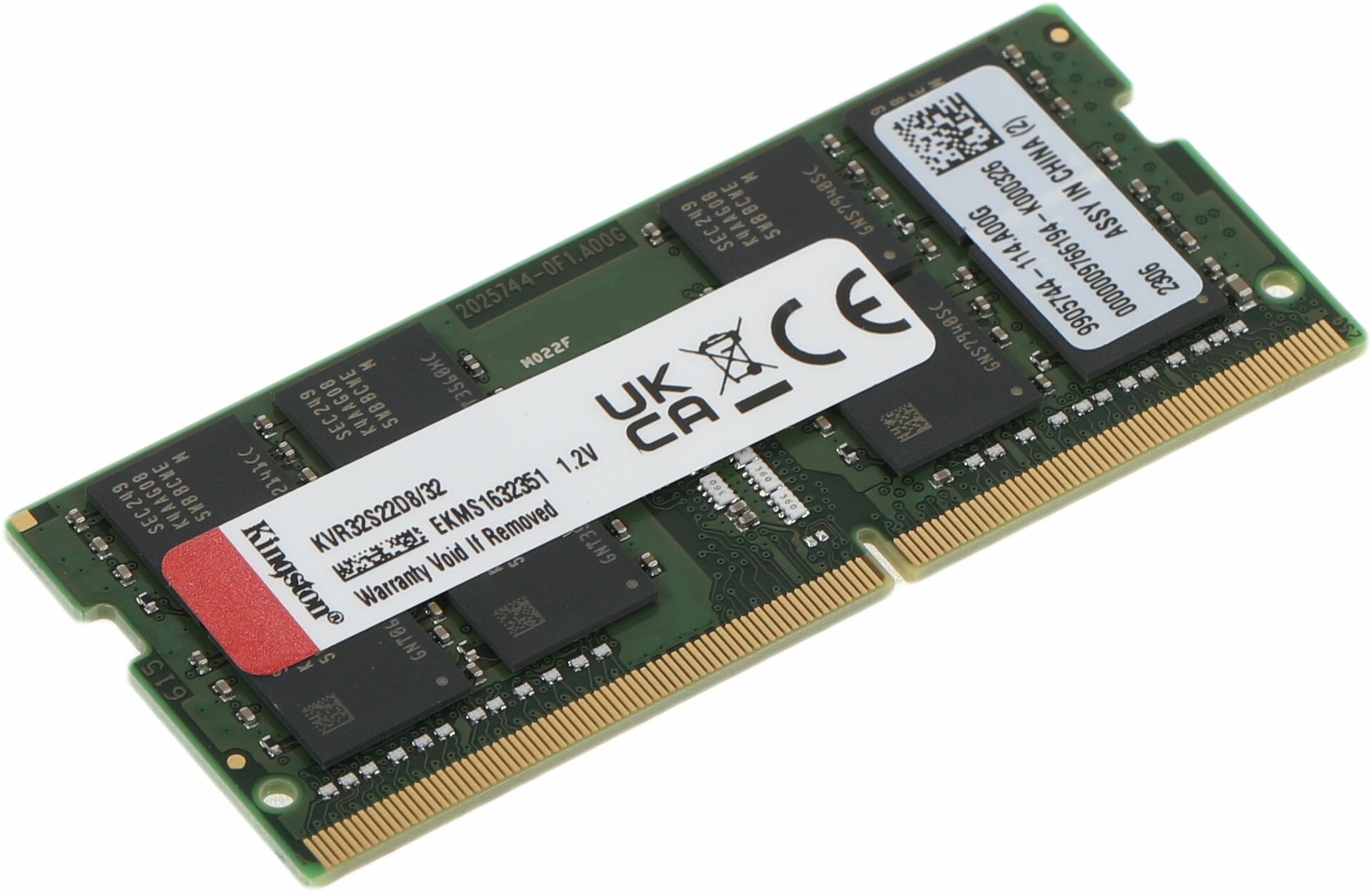 Оперативная память Kingston Valueram KVR32S22D8/32 DDR4 - 1x 32ГБ 3200МГц, для ноутбуков