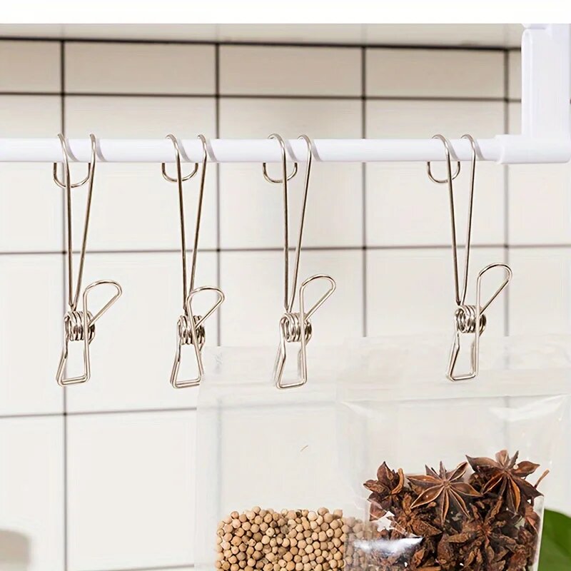 4 шт, металлические зажимы для одежды, с крючками