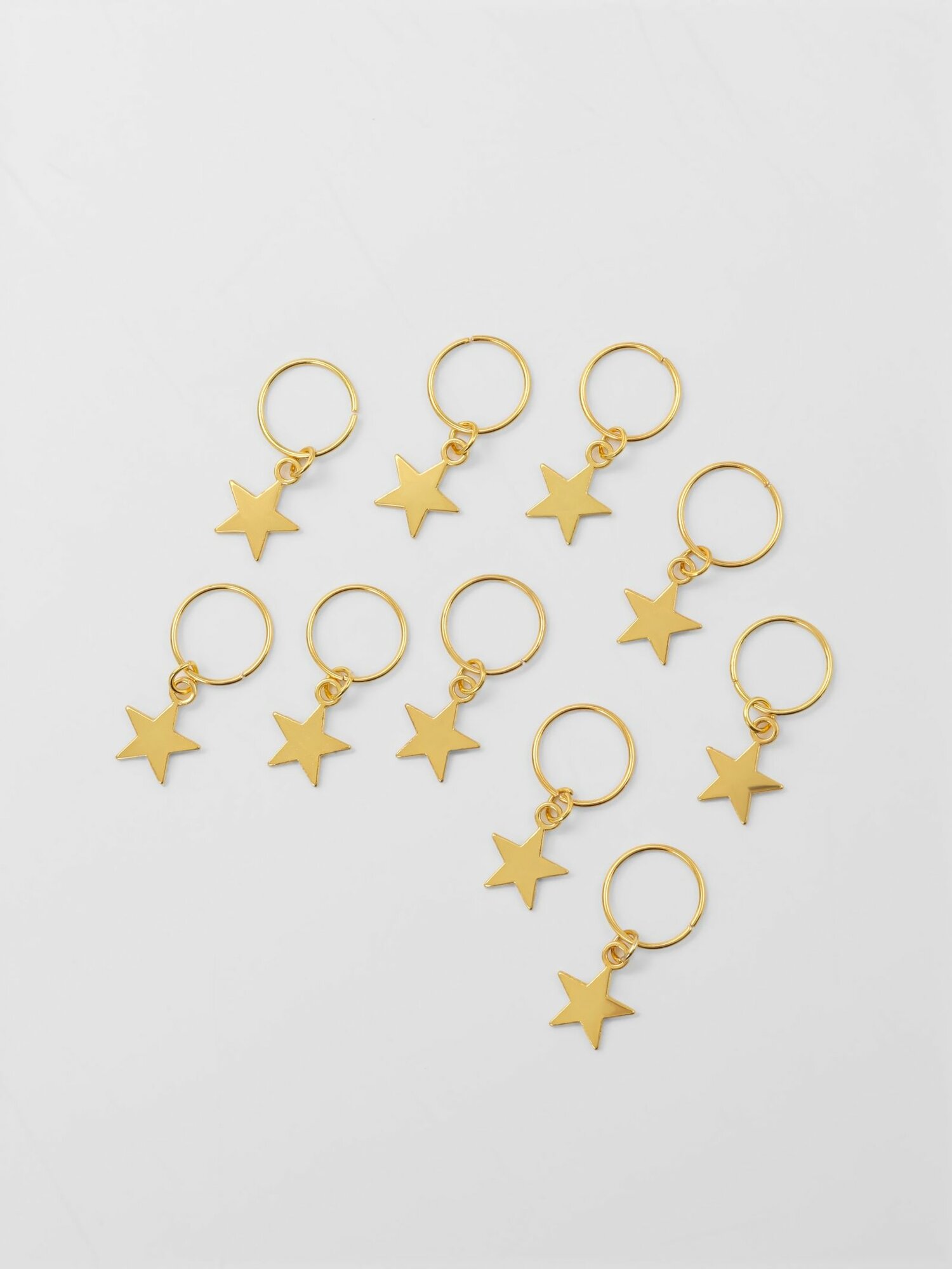 Пирсинг для волос "Звезда", 2,8 х 1,3 см, 10 шт, цвет золотистый