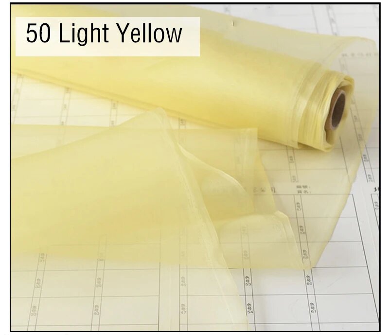 Шелковая органза, 100% шелк, 44 дюйма Светло-желтый, 50 Light Yellow