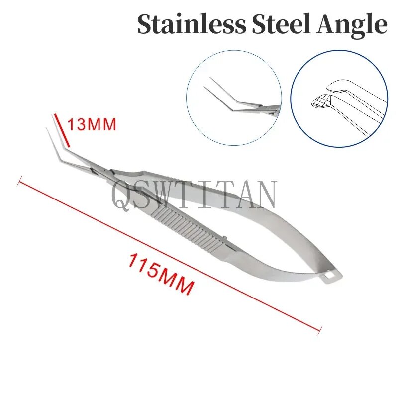Пинцет хирургический QSWTITAN, Stainless Angled, 115 мм