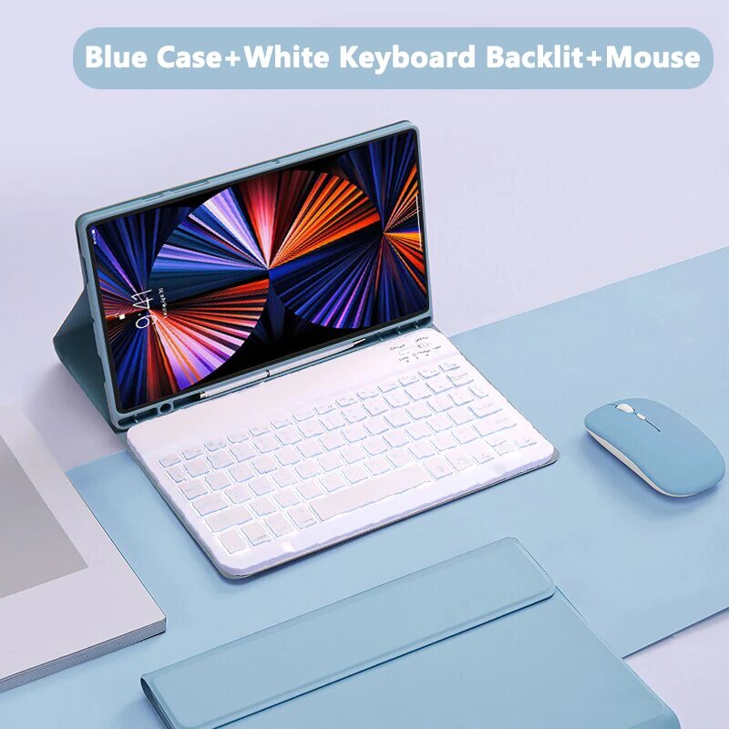 Чехол-клавиатура EWA для iPad, русская раскладка iPad Air 13 (M2-M3), Blue B